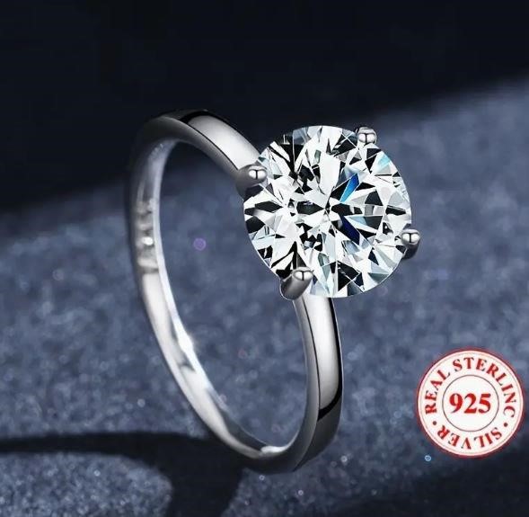 2.0CT GRA Moissanite White Brilliant Stone 18k Real Gold Vermeil Ring-S925 Auction (0006-2570044 ...
