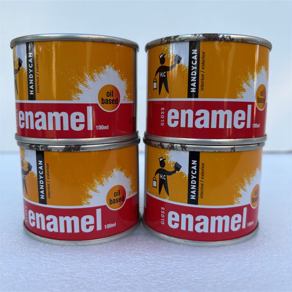 4x Flood Brand Gloss Enamel Paint 100ml Black Colour Auction (0021 ...