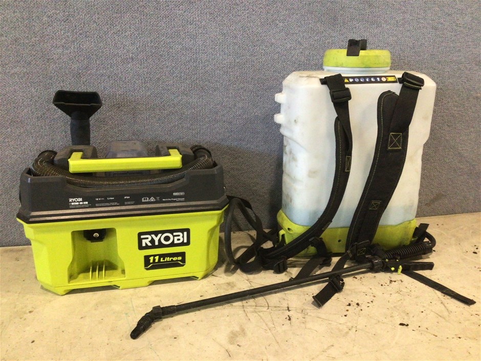 Ryobi 18v Backpack Sprayer & Wet/Dry Vacuum Auction (0012-8020674 ...
