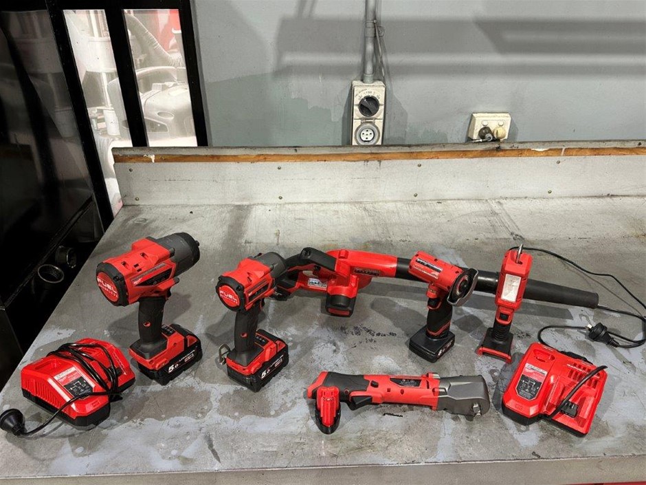 MILWAUKEE M18 & M12 Power tools with chargers, batteries & 3 x carry ...