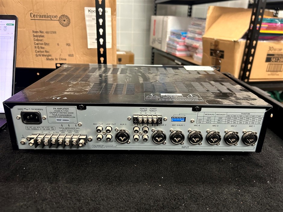 TOA PA AMPLIFIER A-1724 Auction (0073-5060410) | Grays Australia