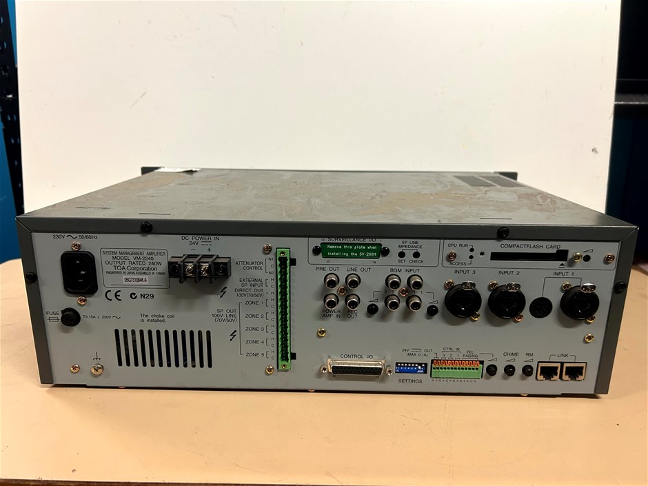 TOA VM-2240 5 Zone Mixer Amplifier Auction (0042-5060410) | Grays Australia