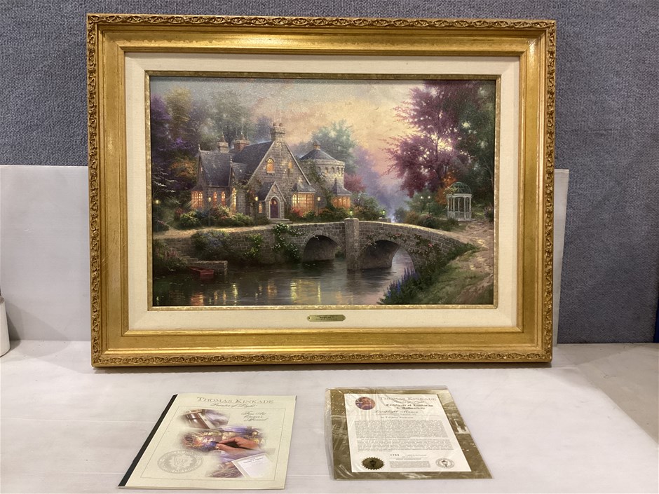 Thomas Kinkade Lamplight Lane VI Framed Print Auction (0093-8020670 ...