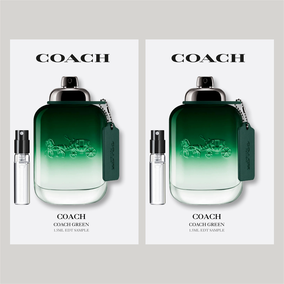 Coach Green EDT 1.5ml Sample Fragrance Perfume Spray (2pc) Auction ...
