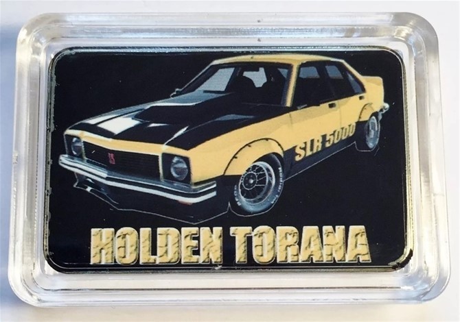 HOLDEN TORANA SLR 5000" Colour Printed HGE 999 24k Gold Ingot/token ...