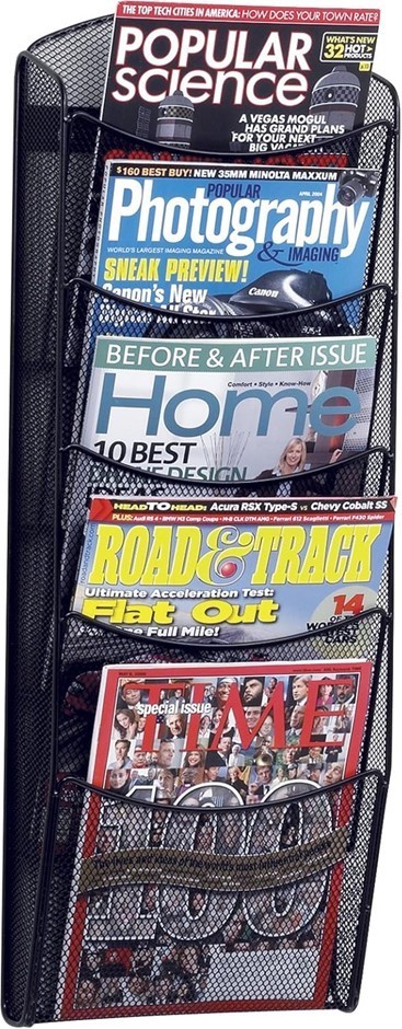 SAFCO Mesh Magazine Holder, 5 Pocket Wall Mount Display Rack, Brochure Orga Auction (0074 ...