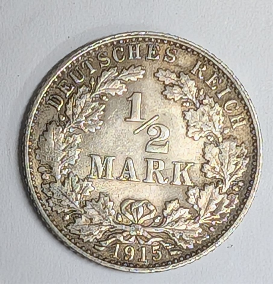 1915 Wartime GERMANY German Silver half mark Coin Auction (0007-2574383 ...