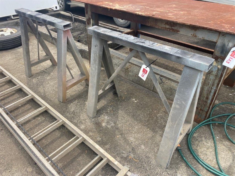 Pair of Fabricated Steel Work Stands Auction (1024-5061294) | Grays ...