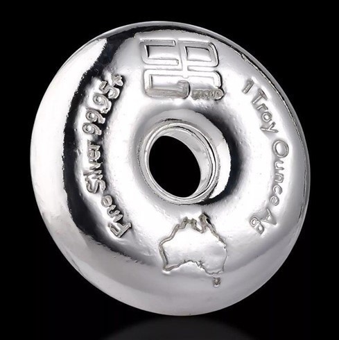 1oz .9995 Silver 'Donut' Shaped Bullion Cast by CPG Group Australia ...