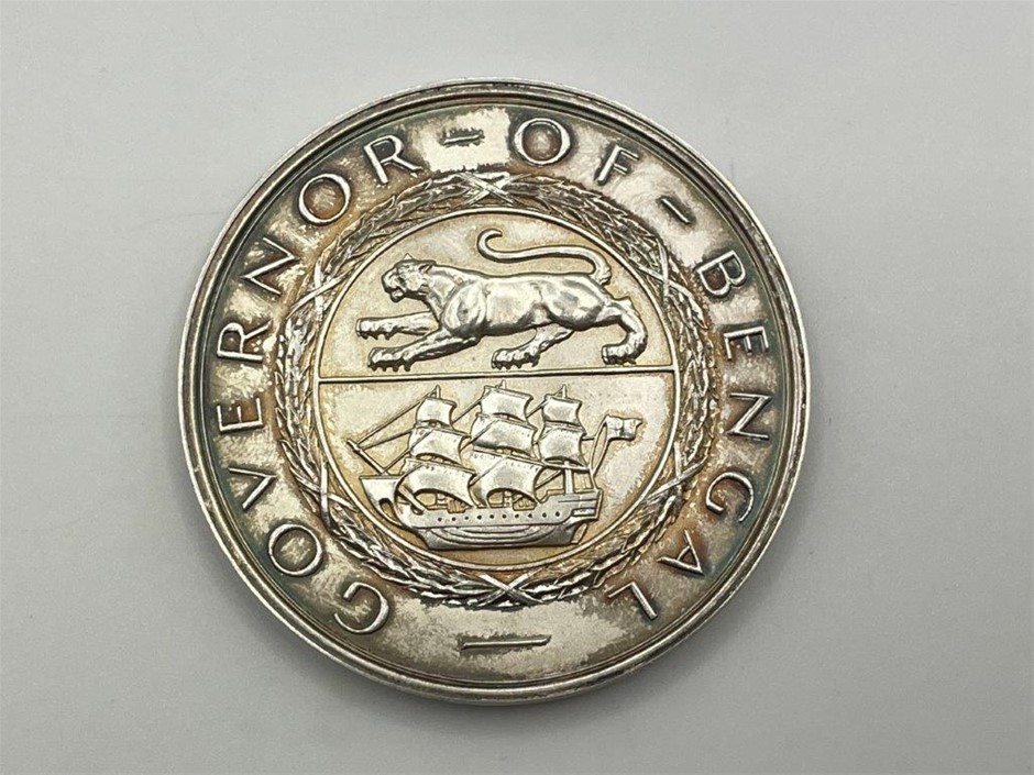 Governor of Bengal Medal Loyal Service Silver Medallion Auction (8448 ...