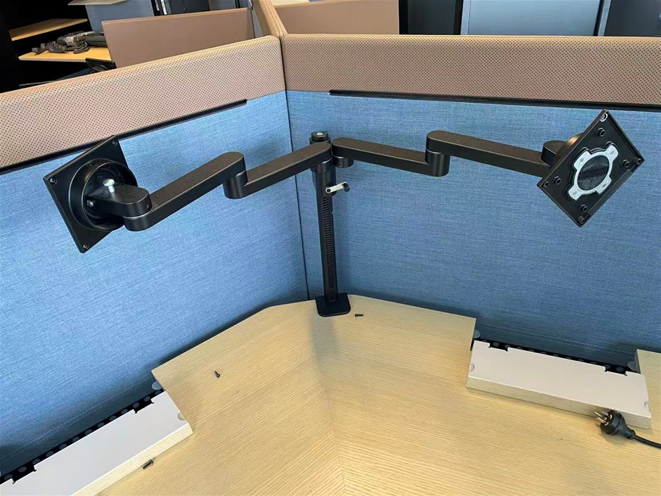 Dual Monitor Stand Adjustable Height Desk Mount Arm 90cm Extension for ...
