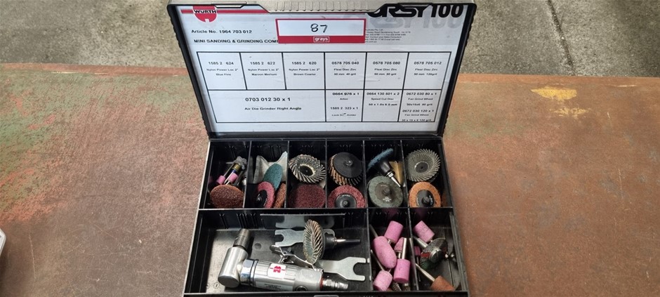 Wurth Air Die Grinder Right Angle Kit and Consumables Auction (0087 ...