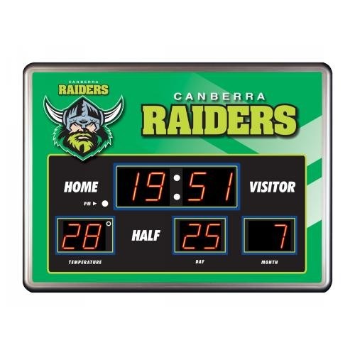 Buy Canberra Raiders NRL LED Scoreboard Clock | Grays Australia