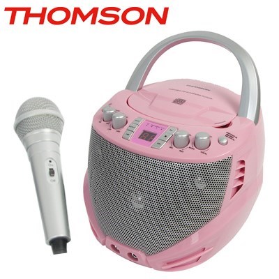 Buy Thomson CD/CD+G Karaoke Player / Boombox - Pink | Grays Australia